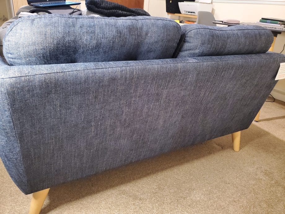 Midnight blue two seater sofa from John Lewis Sofalistic The Sofa Marketplace buy and sell preloved sofas nationwide