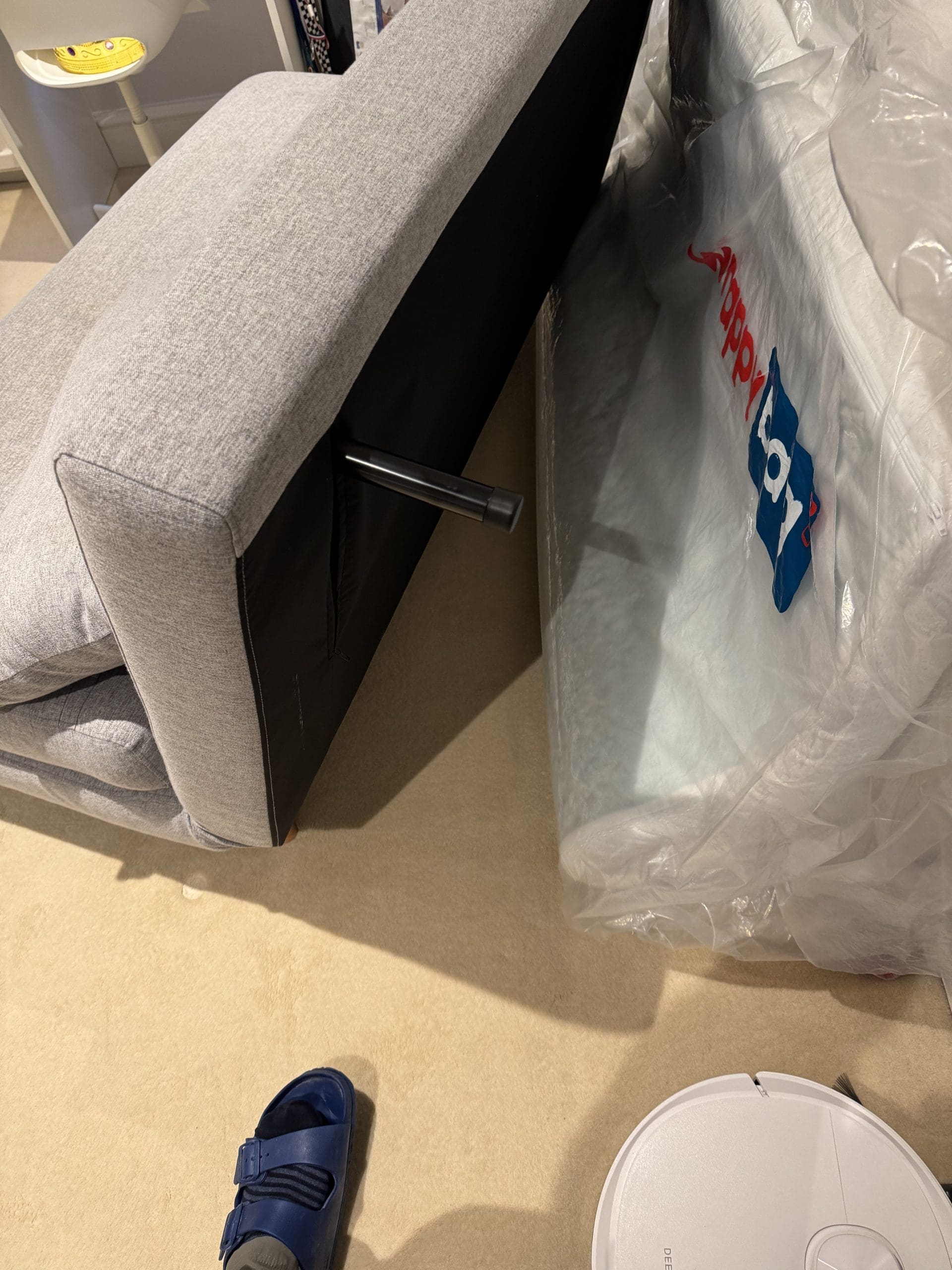 2 seater grey sofabed + memory foam topper – Sofalistic | The Sofa ...