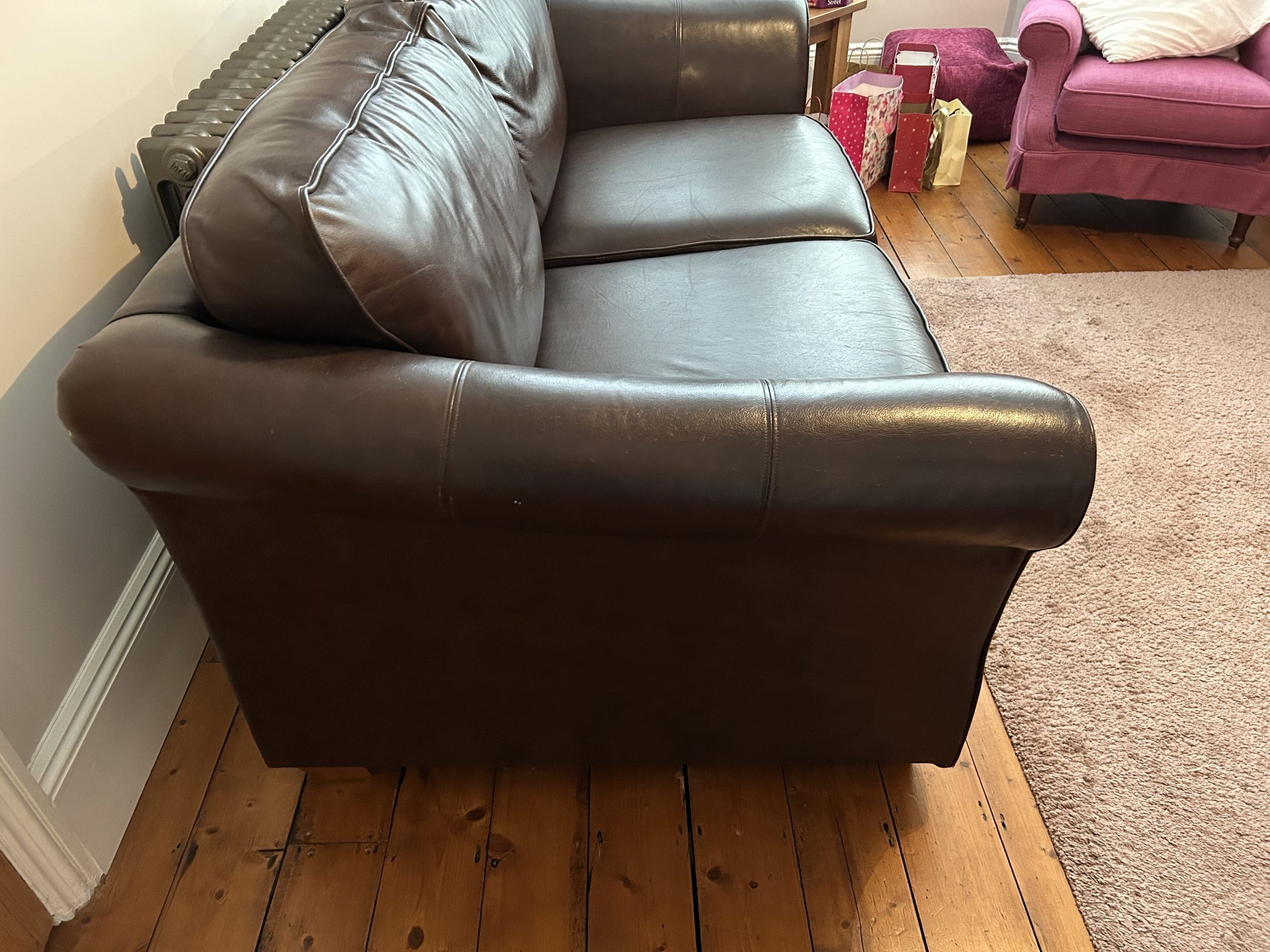 Large two seater dark brown leather M S sofa Sofalistic The Sofa Marketplace buy and sell preloved sofas nationwide