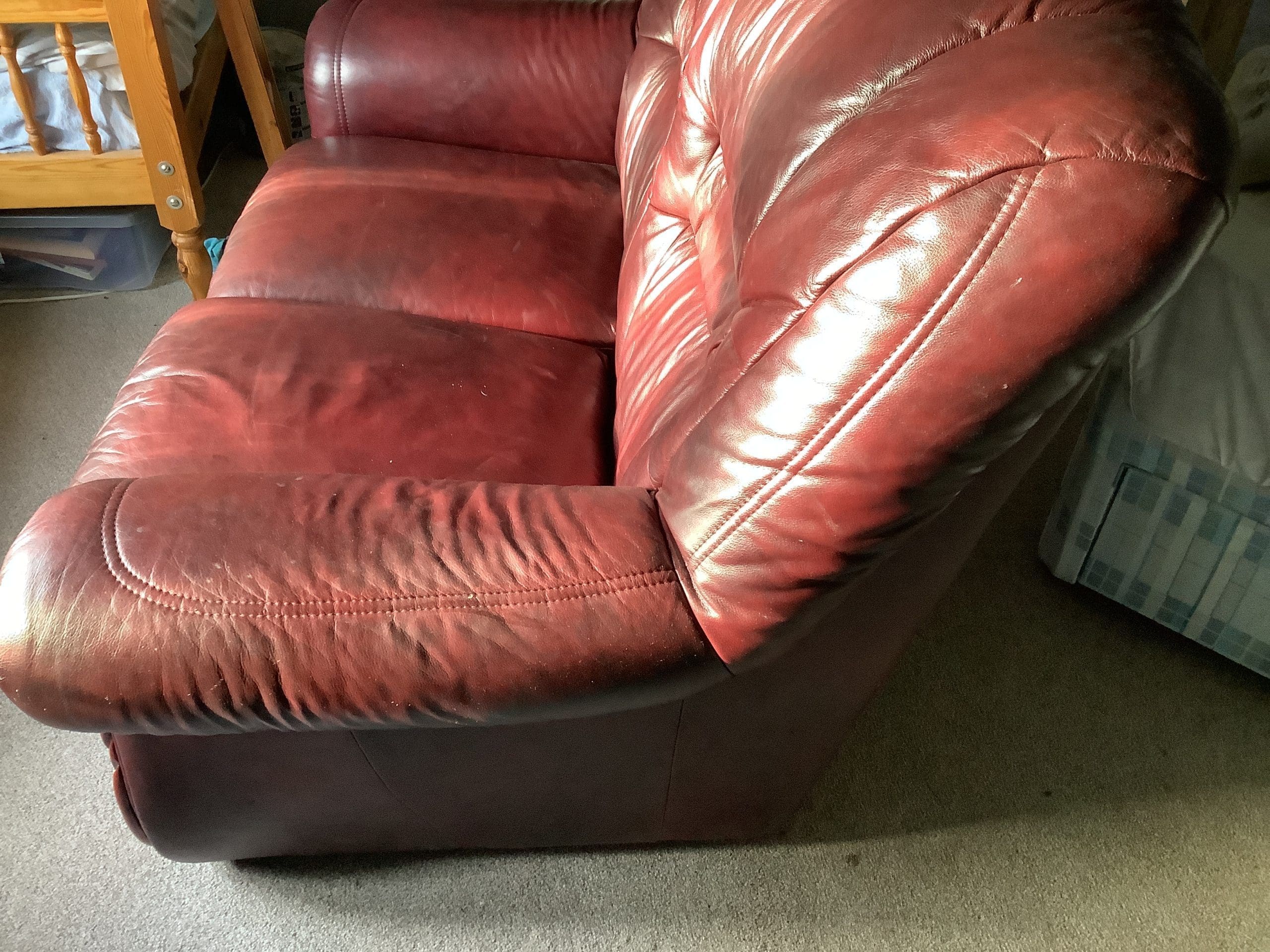 DFS two two seater,blood red leather sofas – Sofalistic | The Sofa ...