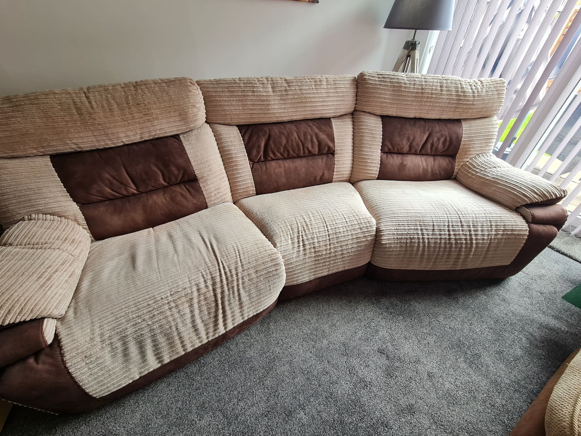 curved manual recliner sofa SCS