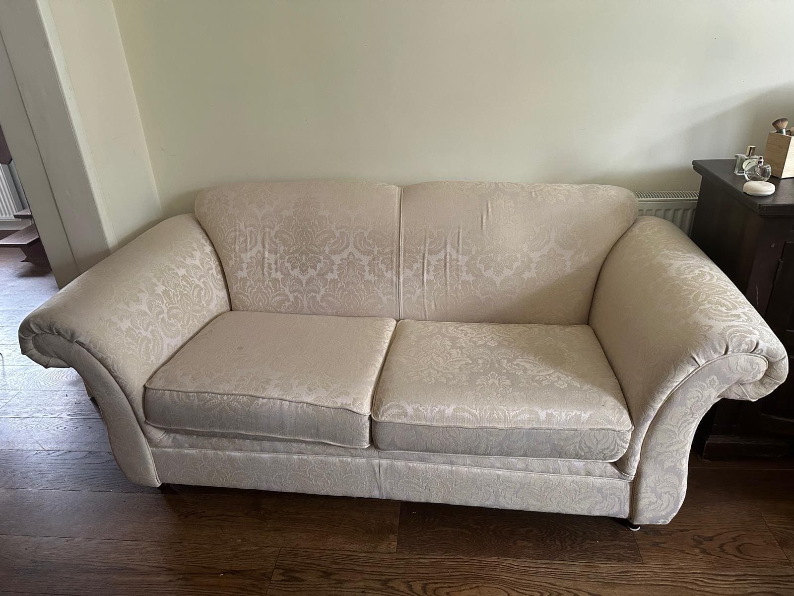 Beige Two-Seater Sofa with Damask Pattern – Sofalistic | The Sofa ...