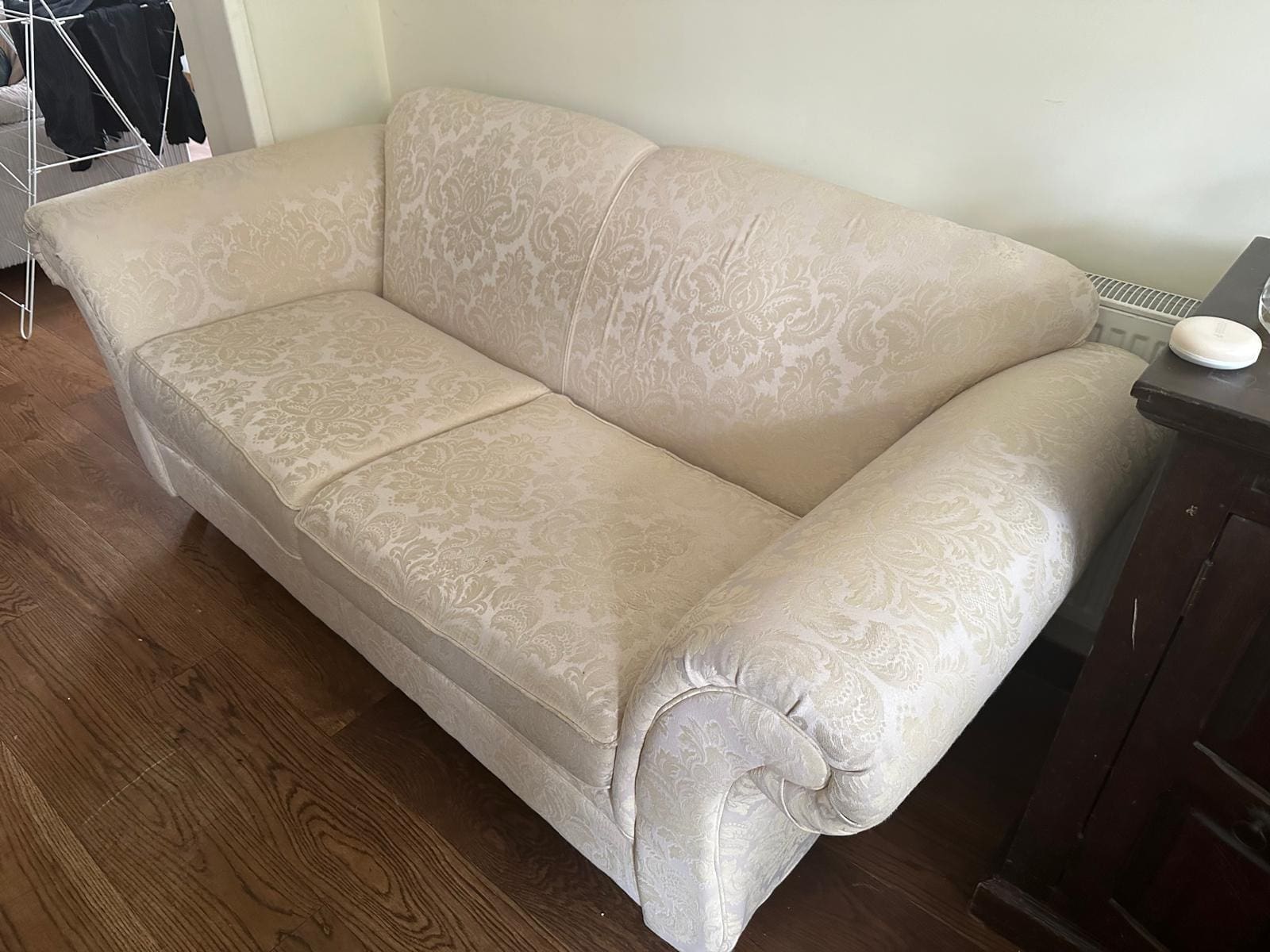 Beige Two-Seater Sofa with Damask Pattern – Sofalistic | The Sofa ...