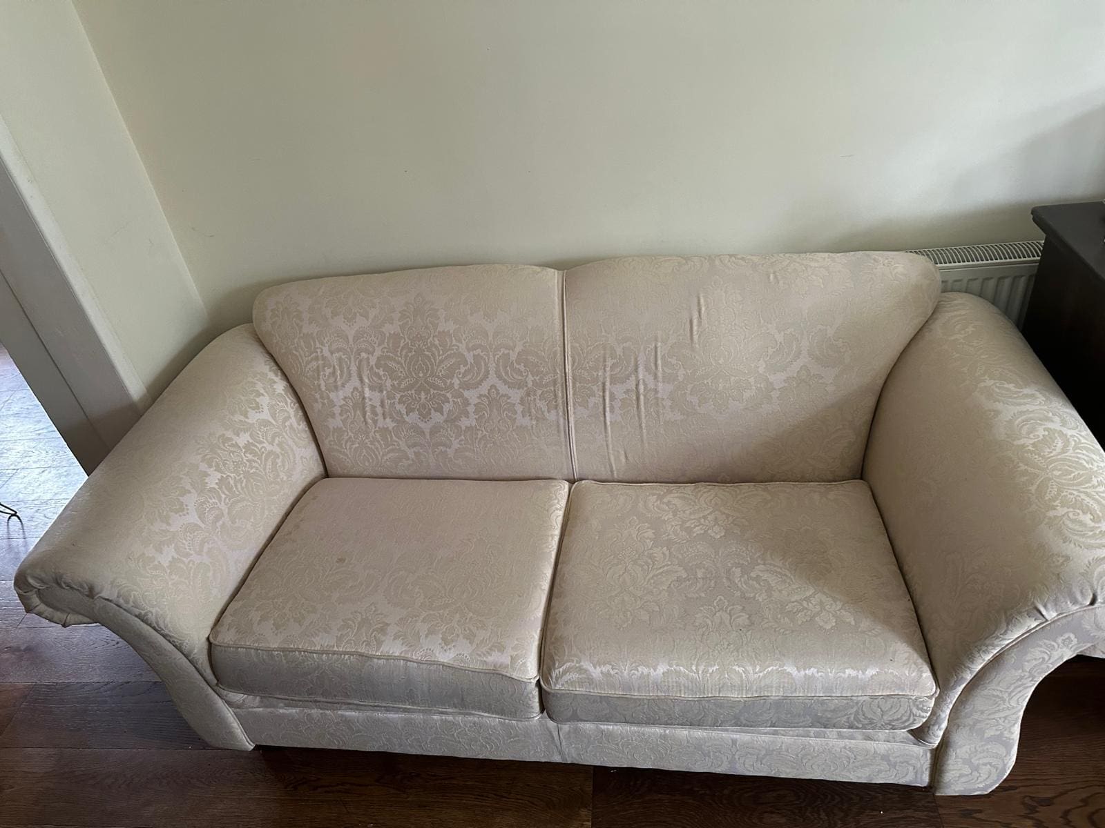 Beige Two-Seater Sofa with Damask Pattern – Sofalistic | The Sofa ...