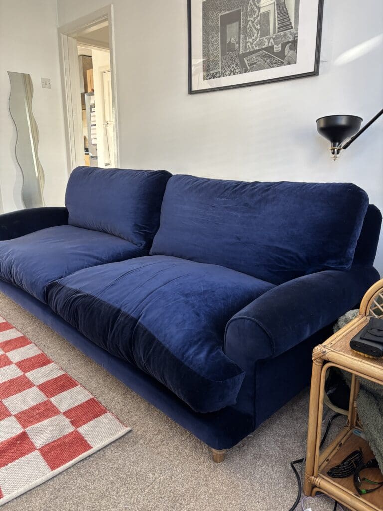 Navy velvet Loaf sofa – Sofalistic | The Sofa Marketplace, buy and sell ...