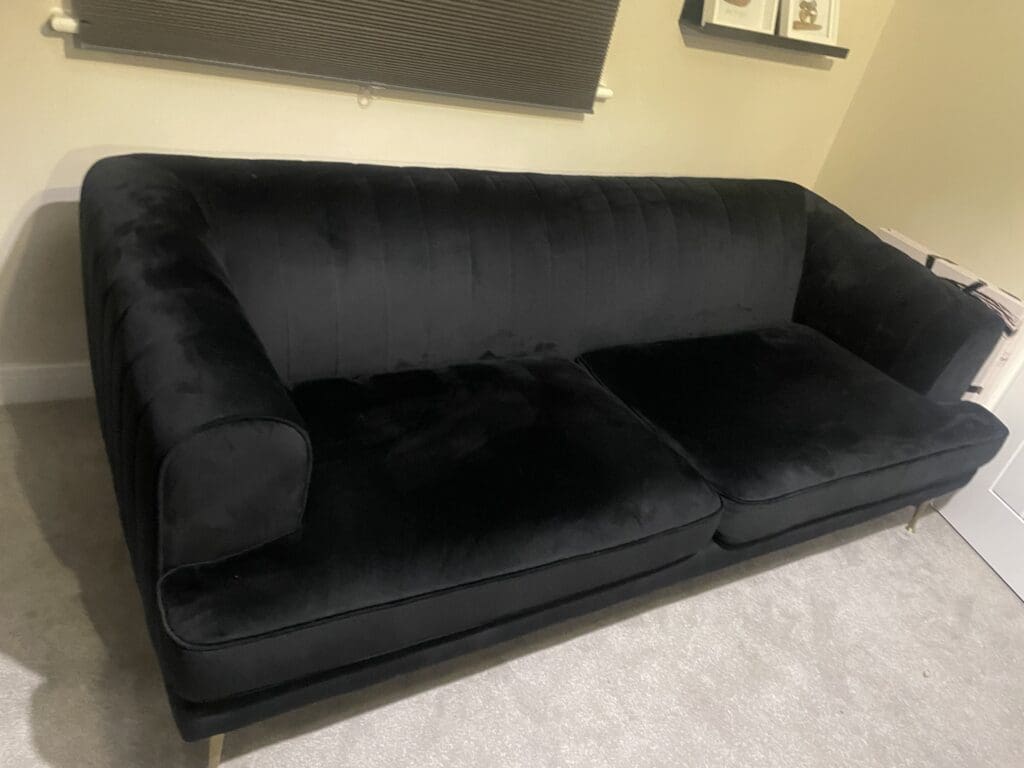 DFS enchanted black velvet 4 seater sofa – Sofalistic | The Sofa ...