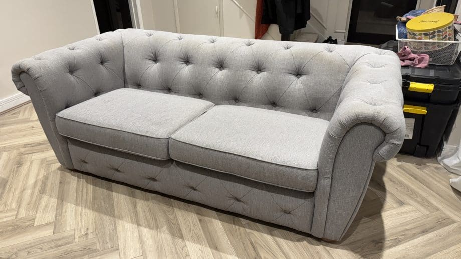 Dfs online belair Sofas Express Carlton Chalk Grey Velvet Seater Sofa