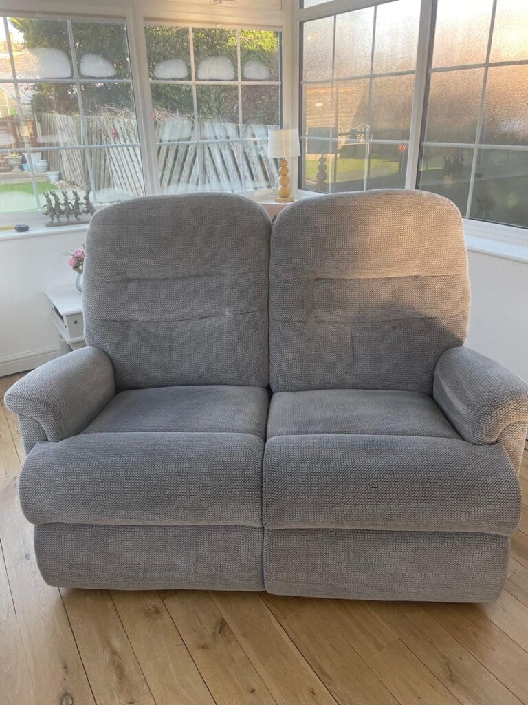 HSL Penrith Standard 2 Seater Power Recliner Denford Grey with Casters ...