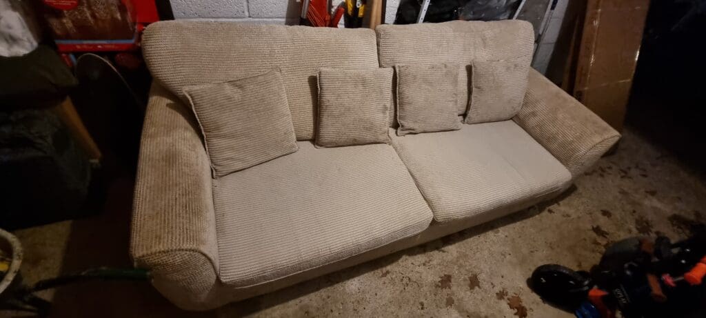 DFS, Cream 4 Seater with 4 Pillows and Footstool with Storage ...