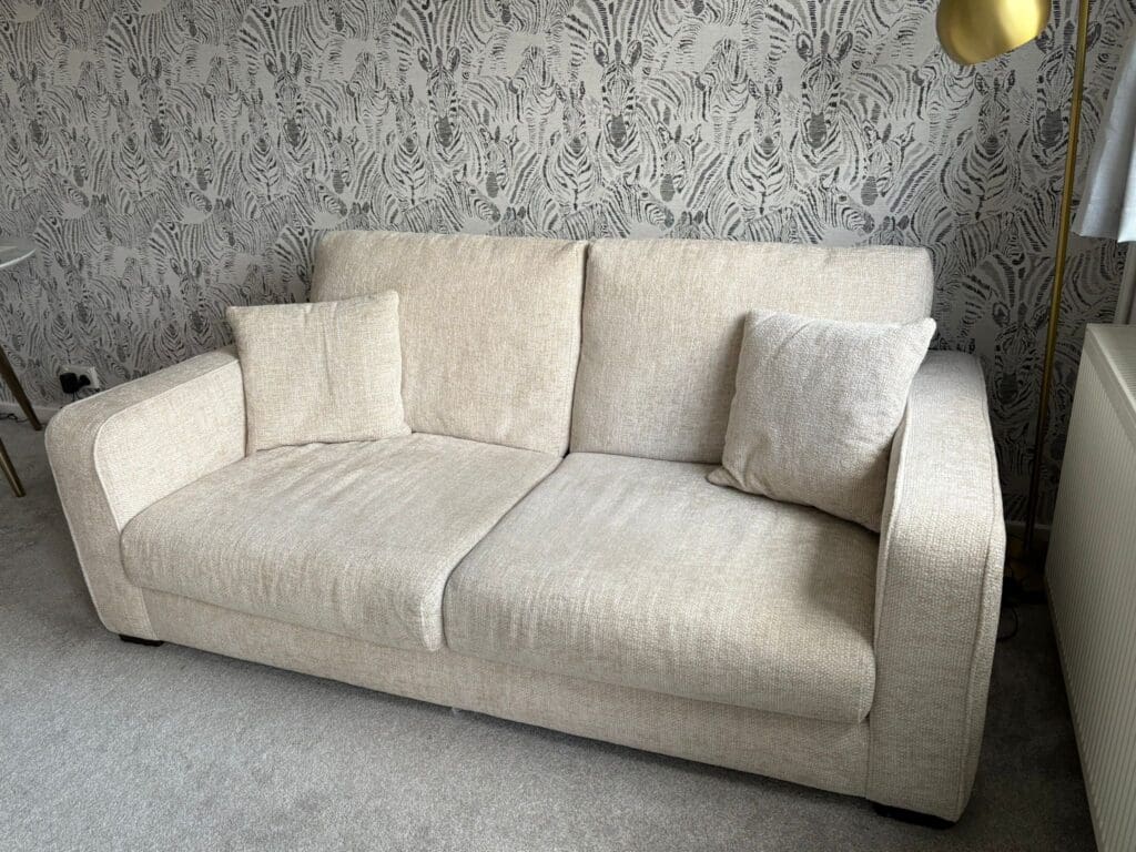 Dunelm Carson Deep Sit, Chunky Chenille Fabric, 3 Seater Sofa, White Sand Colour – Sofalistic ...