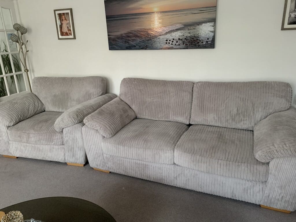 DFS grey 3 seater sofa, 2 seater sofa, large armchair – Sofalistic ...