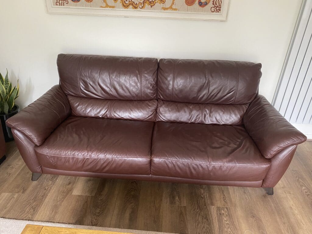 3 Seater DFS sofa (Dark Brown) leather sofa – Sofalistic | The Sofa Marketplace, buy and sell ...