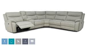 DFS TREK MODULAR CORNER SOFA CHARCOAL FABRIC WITH 2 RECLINERS , USB CHARGING AND CENTRE CONSOLE ...