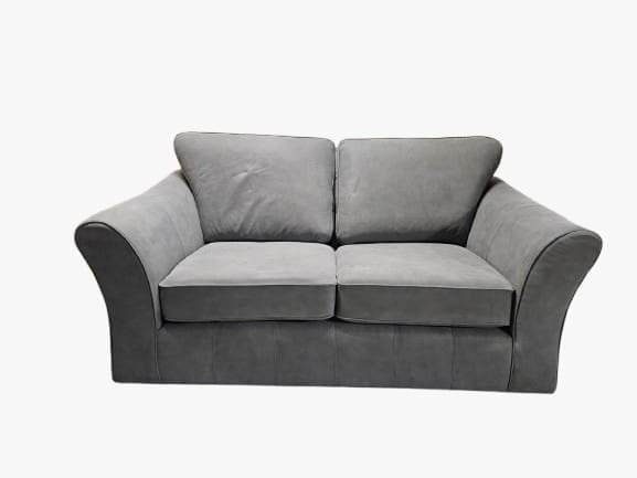 M&S Abbey Large 2 Seater Leather Sofa – Ex Display Grey Soft Touch ...