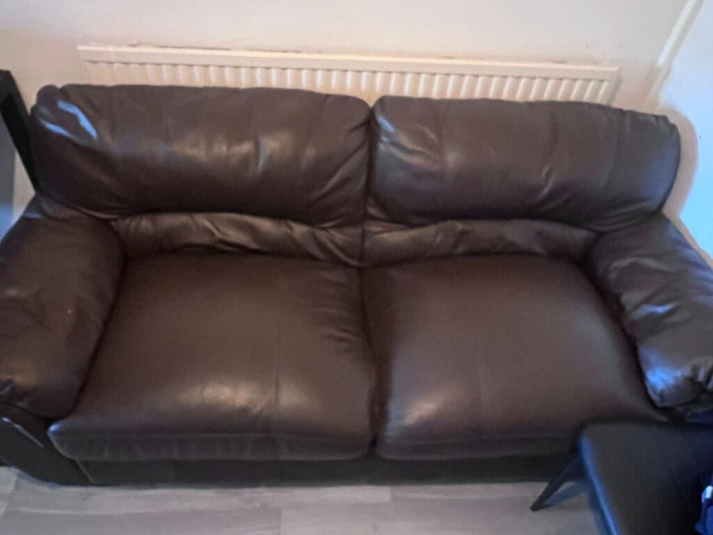 Dark brown real leather 2 seater sofa – Sofalistic | The Sofa Marketplace, buy and sell preloved ...
