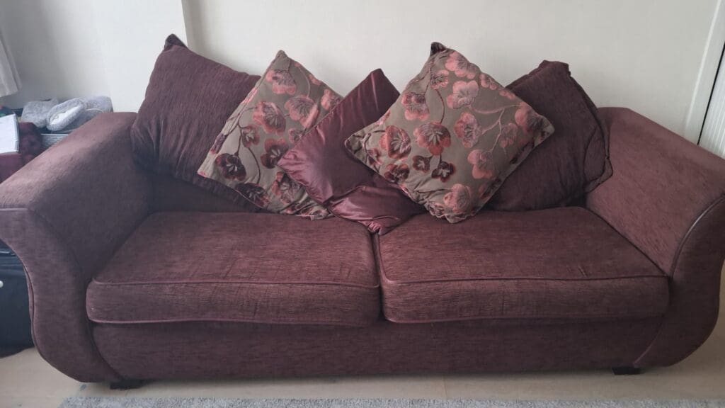 DFS Deep red wine large 2 and 3 seater – Sofalistic | The Sofa ...