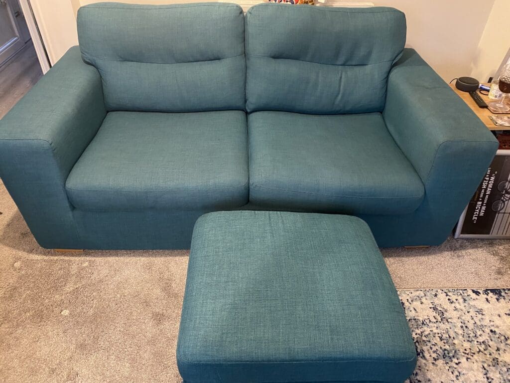 DFS teal sofa, chairs & pouffe – Sofalistic | The Sofa Marketplace, buy ...