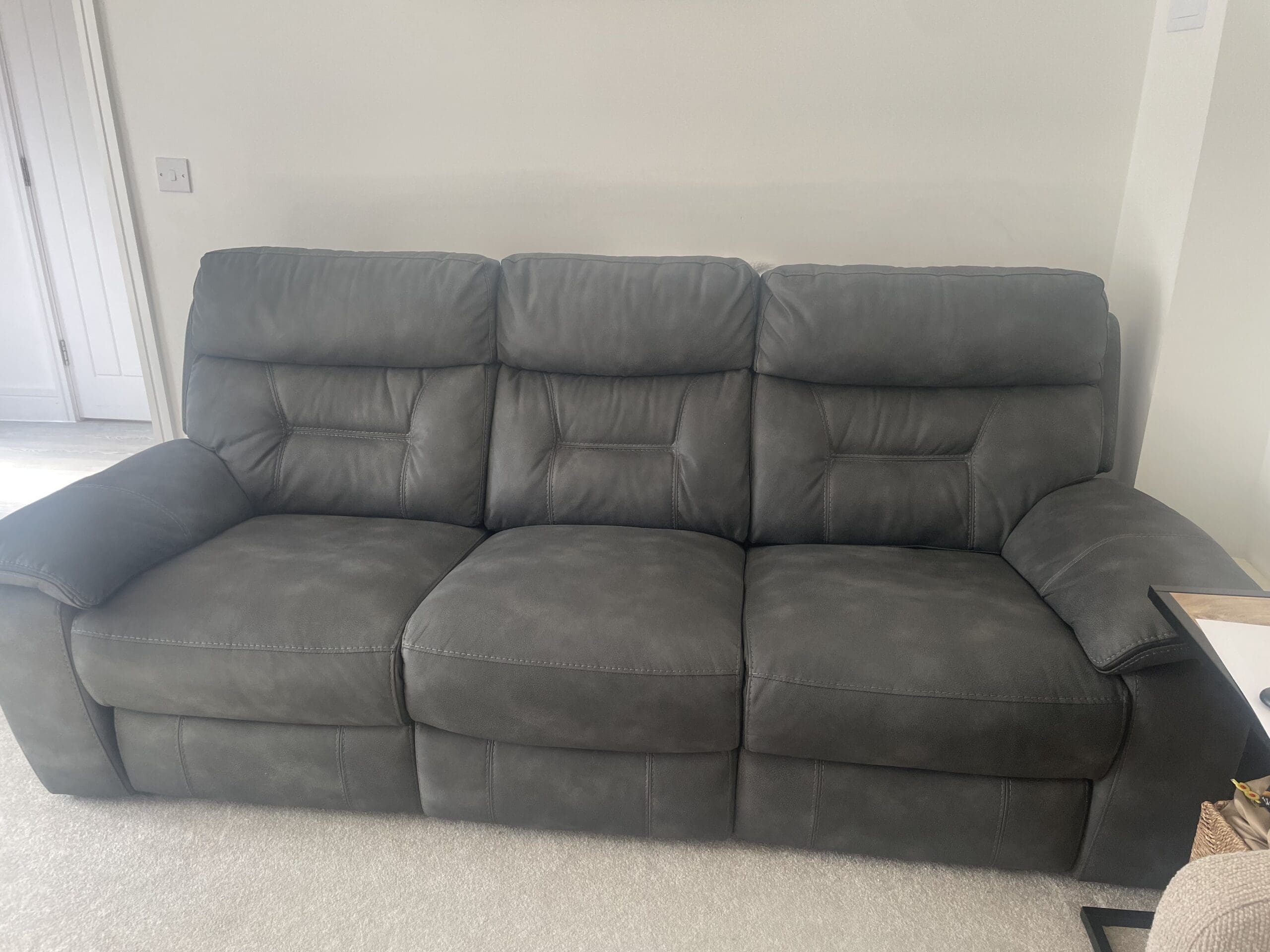 DFS dark Grey manual recliner sofa foster range – Sofalistic | The Sofa ...