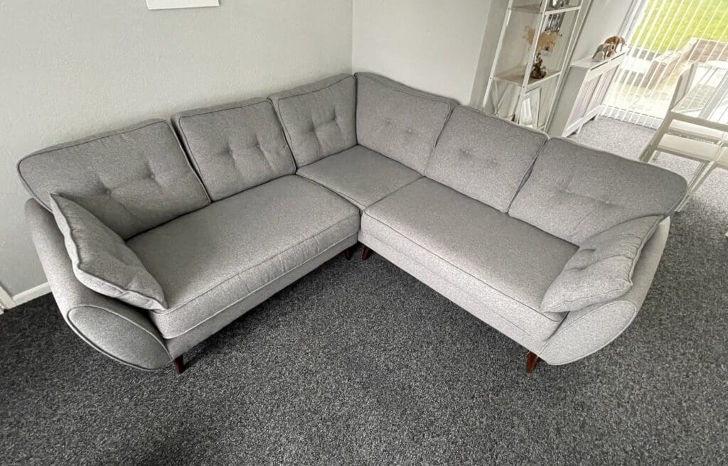 DFS French Connection Zinc Grey Corner Sofa + Cuddler Sofa (Nearly New ...