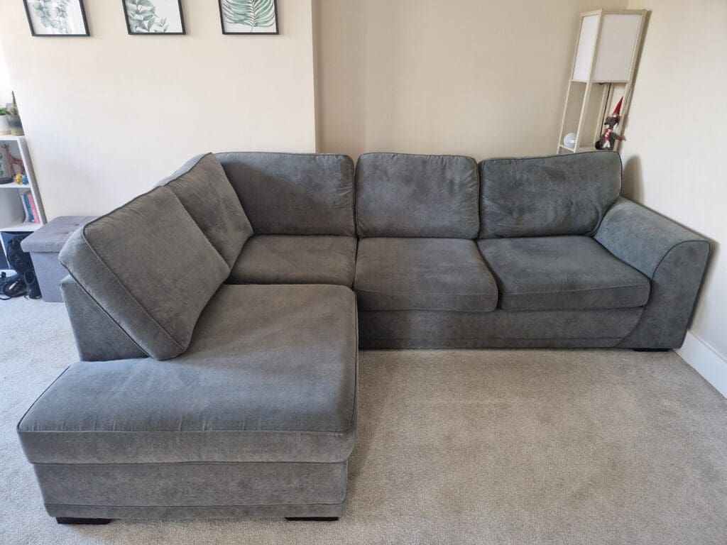DFS Grey Orka corner sofa (right) – Sofalistic | The Sofa Marketplace, buy and sell preloved ...