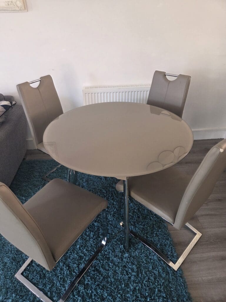 Glass dining table with 4 chairs – Sofalistic | The Sofa Marketplace ...