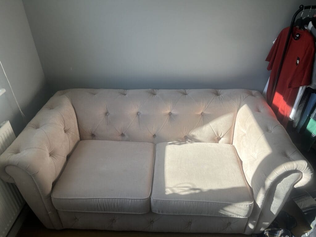 DFS light dusty pink 2 seater sofa bed – Sofalistic | The Sofa ...