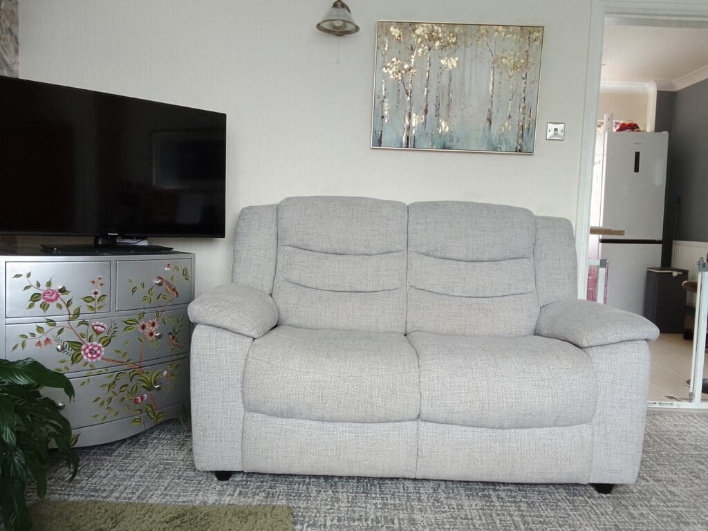 Light grey 2 seater sofa Oak Furniture Land – Sofalistic | The Sofa Marketplace, buy and sell ...