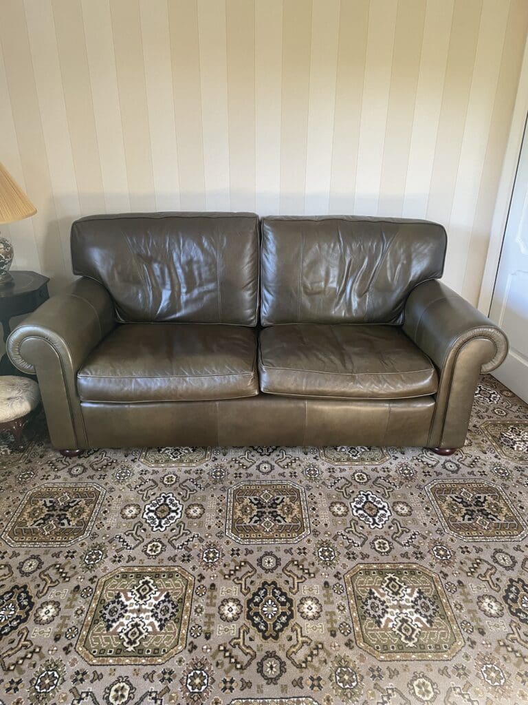 Olive green leather 3piece suit – Sofalistic | The Sofa Marketplace ...