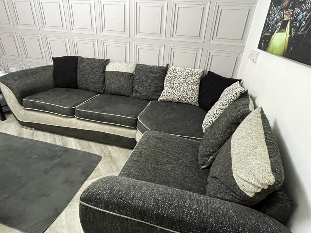 Dfs grey corner sofa and large cuddle chair – Sofalistic | The Sofa ...