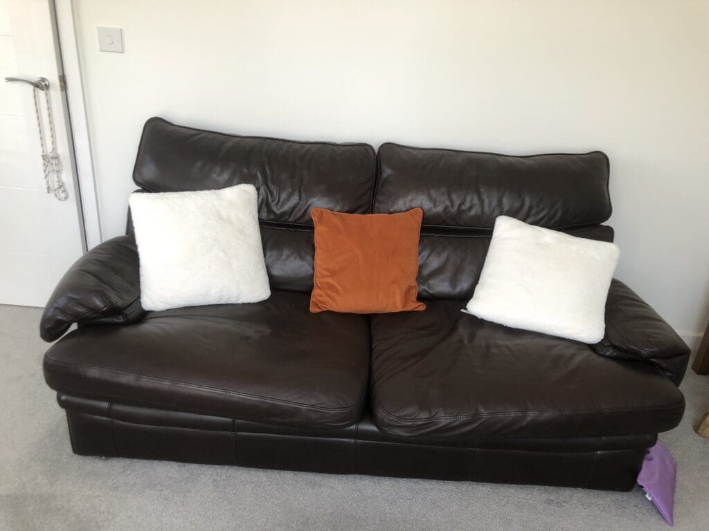 GPlan brown 3 seater leather sofa – Sofalistic | The Sofa Marketplace, buy and sell preloved ...