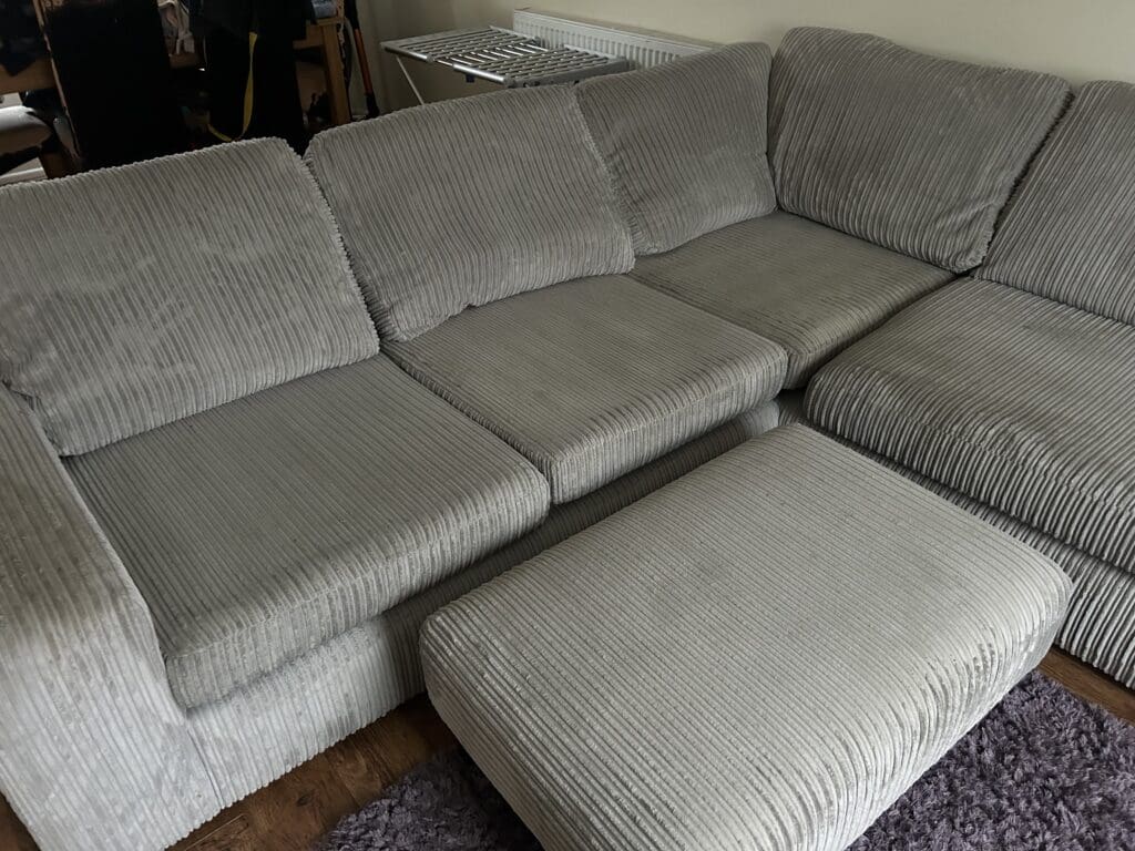 DFS Grey Corner Sofa with Foot Stool – Sofalistic | The Sofa ...