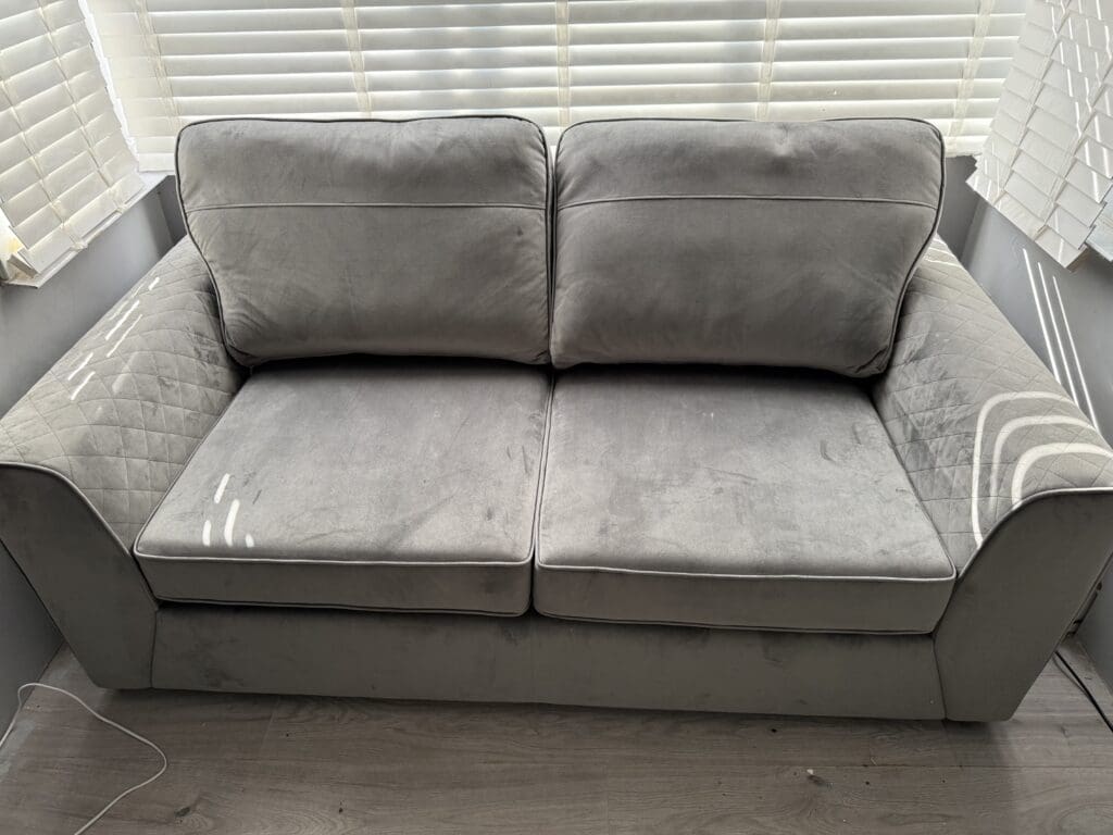 DFS Two Seat Sofa – Grey Brushed Fabric – Sofalistic | The Sofa Marketplace, buy and sell ...