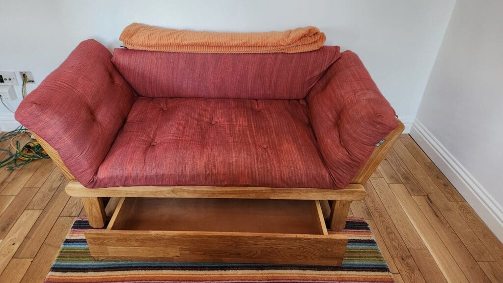 Futon Company solid oak 2 seater sofa bed – Sofalistic | The Sofa Marketplace, buy and sell ...