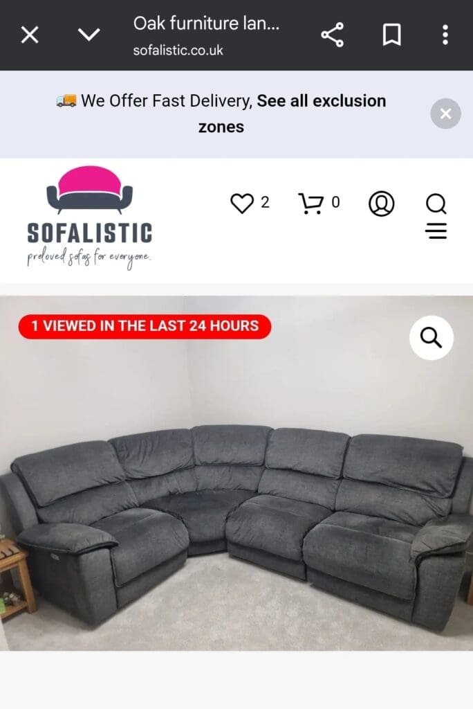 Oak furniture land Goodwood corner sofa – Sofalistic | The Sofa Marketplace, buy and sell ...