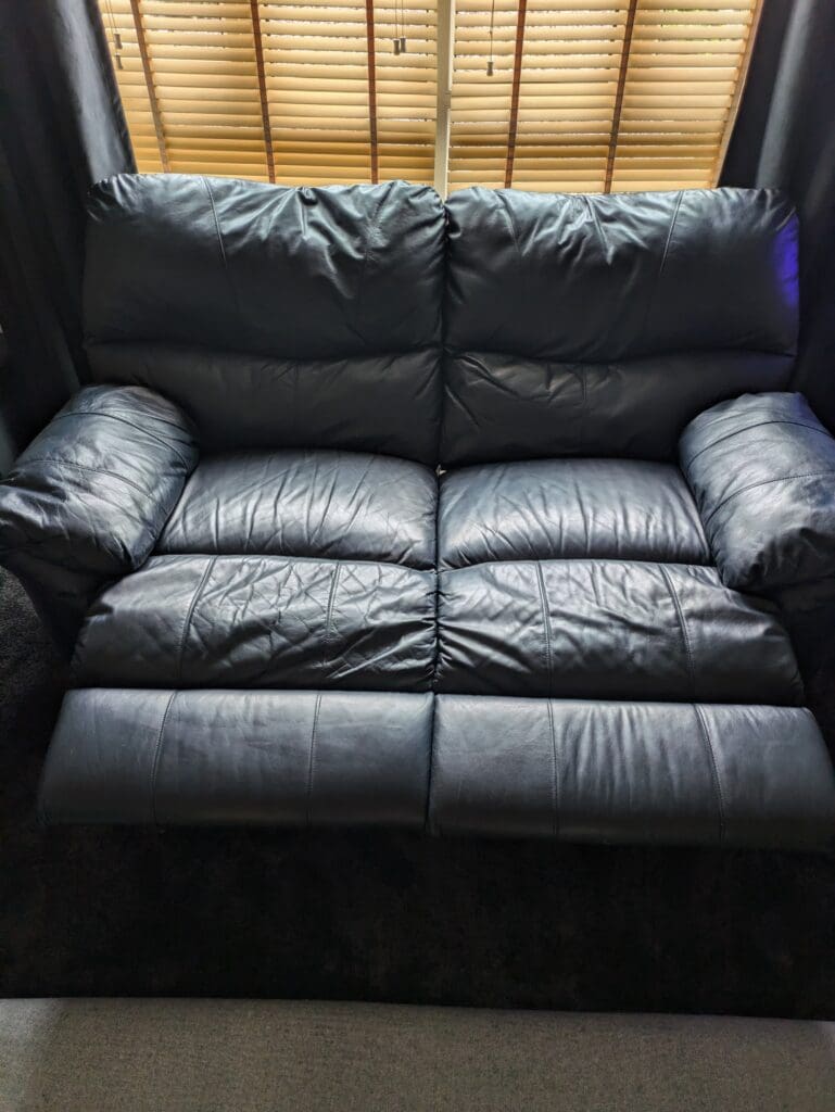 Scs navy blue 2 seater manual reclining settees – Sofalistic | The Sofa ...