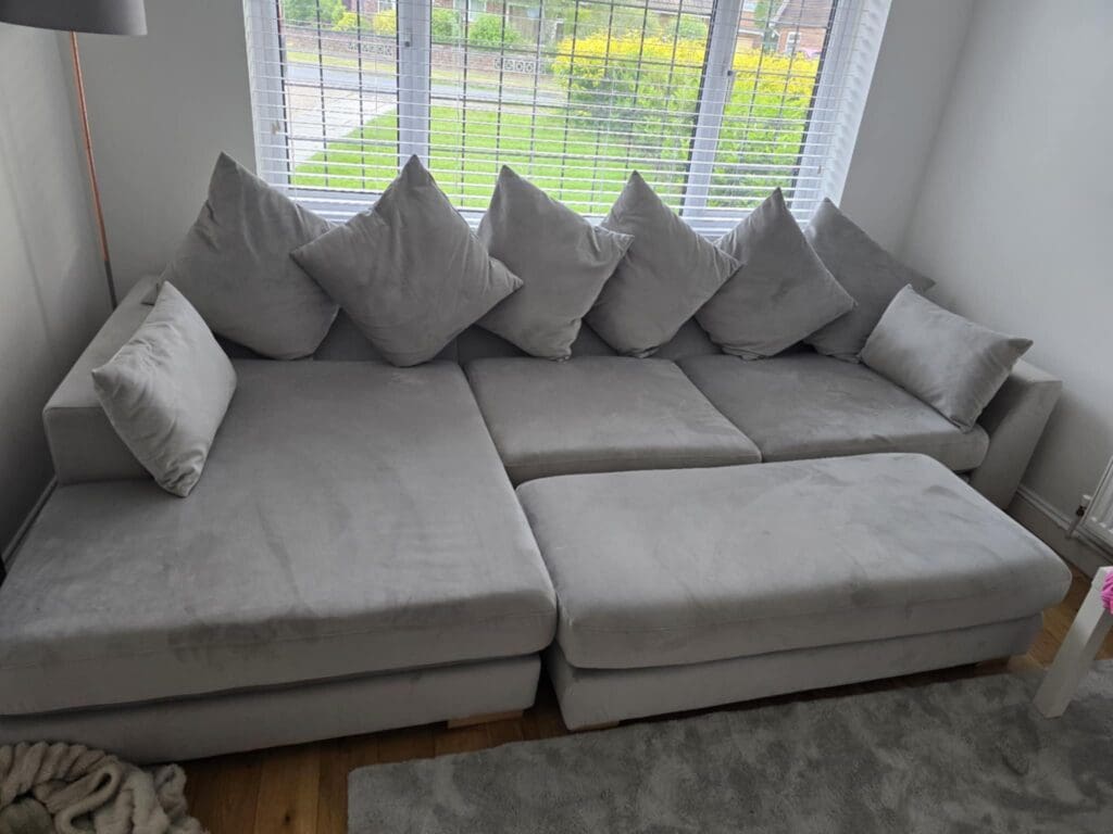 DFS velvet corner sofa – Sofalistic | The Sofa Marketplace, buy and ...