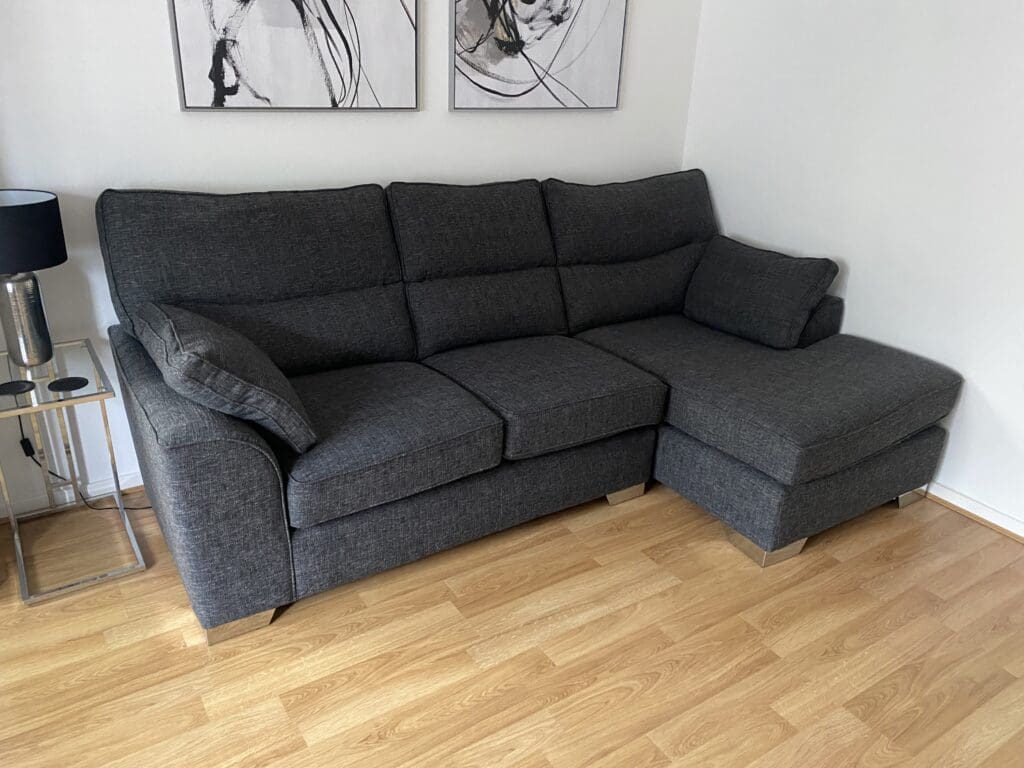 Next Stamford Highback Small Sofa Chaise Right Hand Boucle Weave ...