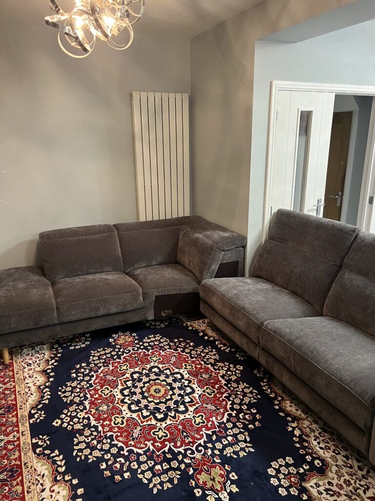 Fabb furniture brand new sofa barbuda grey colour corner sofa L shape ...