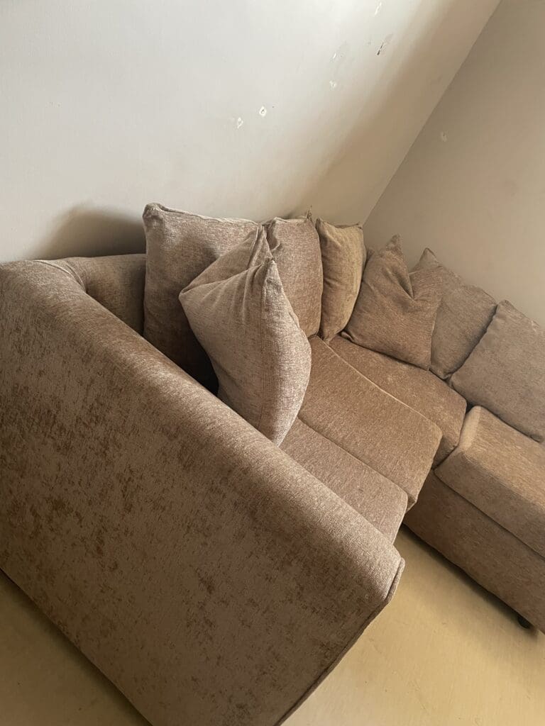 Dark mink coloured left hand corner sofa – Sofalistic | The Sofa Marketplace, buy and sell ...