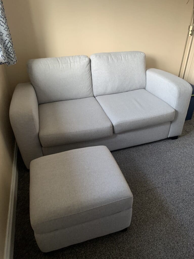 DFS Silver Layla 2 seater sofa with Layla footstool – Sofalistic | The Sofa Marketplace, buy and ...