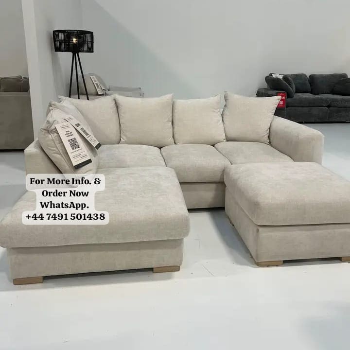 Dfs Sectional Couch + Pouffe For Sale Cream Colour – Sofalistic | The ...