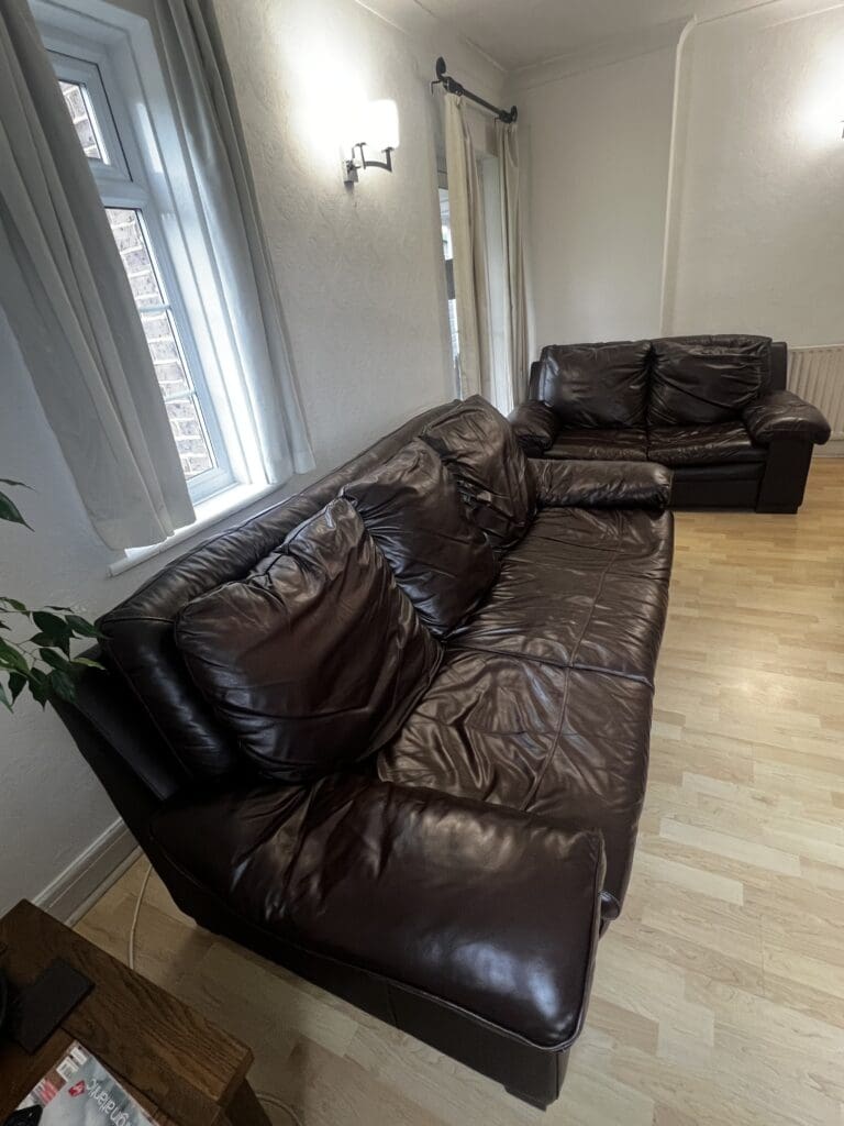 DFS brown leather sofa set – Sofalistic | The Sofa Marketplace, buy and sell preloved sofas ...
