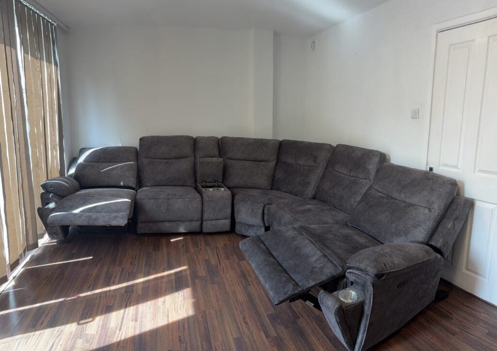 Osaka Modular Corner Sofa Power recliner With Console Grey – Sofalistic ...