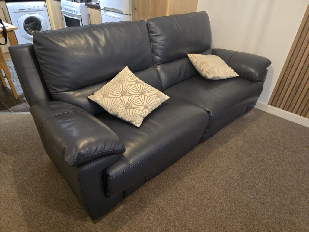 DFS Blue Falcon 3 Seater Recliner Sofa + Chair – Sofalistic | The Sofa ...