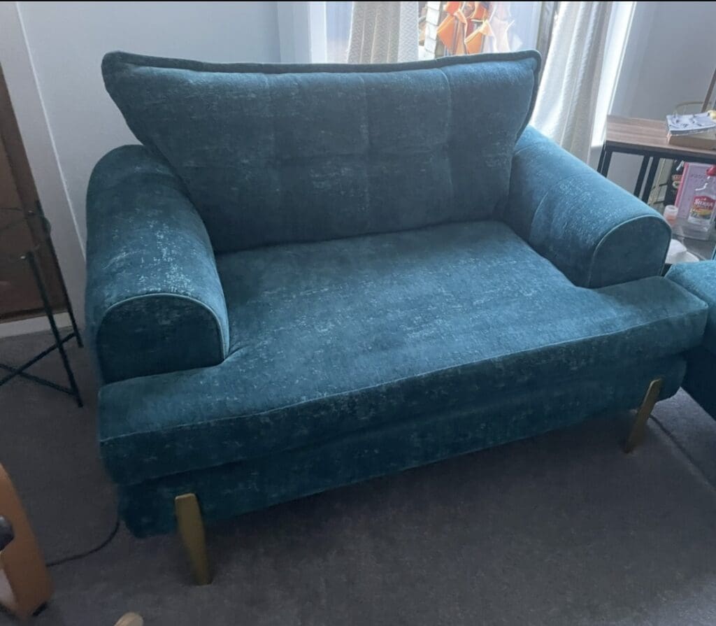 DFS ZION Teal Four seater and two seat cuddler – Sofalistic | The Sofa ...