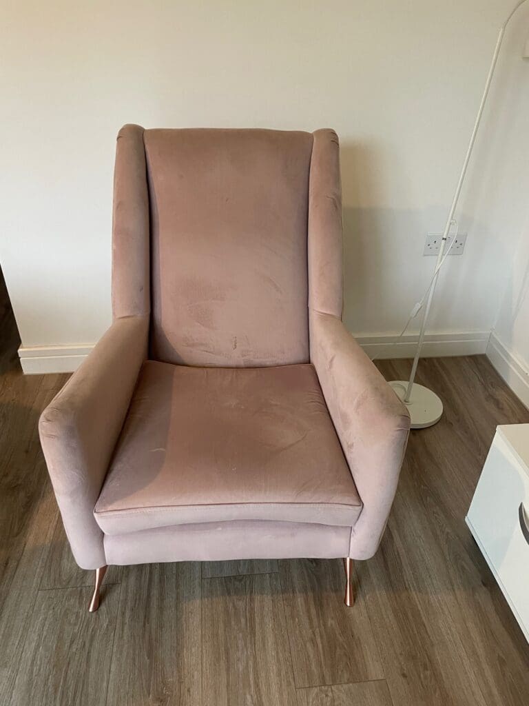 DFS Pink Accent Chair – Sofalistic | The Sofa Marketplace, buy and sell ...