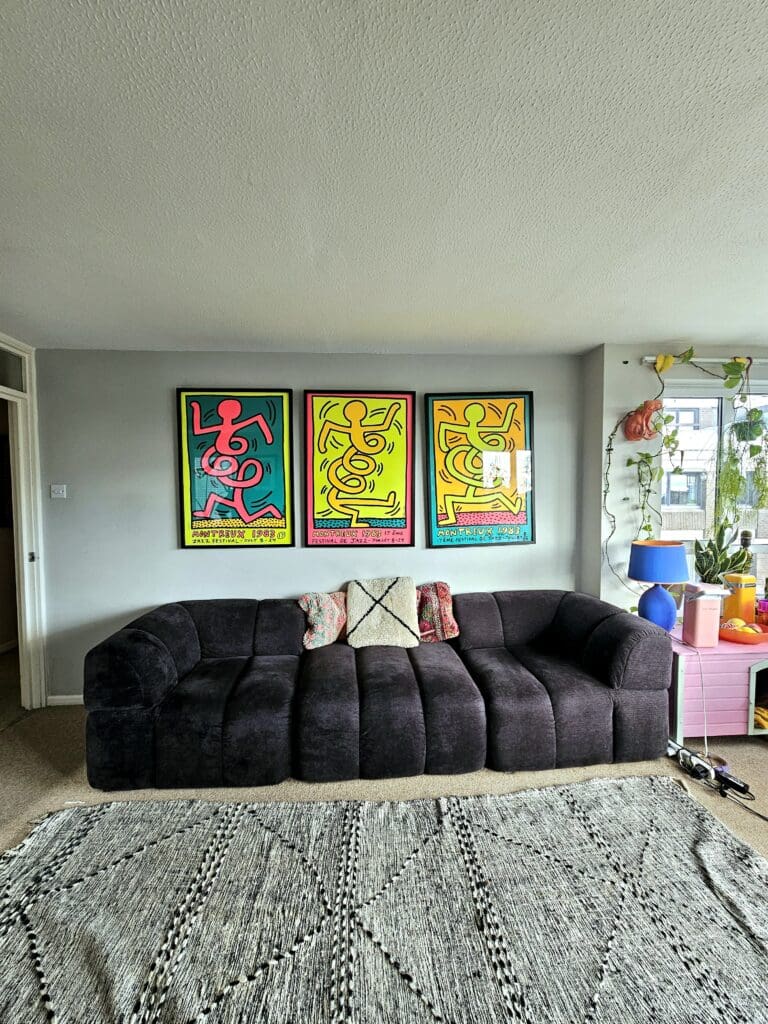 Black Modular Sofa and Footstool – Soft Chenille Modern Contemporary ...