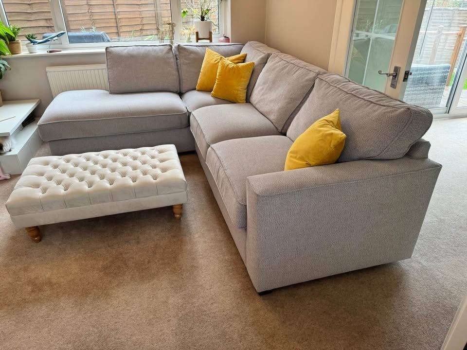 Dfs Cory Fabric Corner Chaise Classic Back Sofa – Sofalistic | The Sofa Marketplace, buy and ...